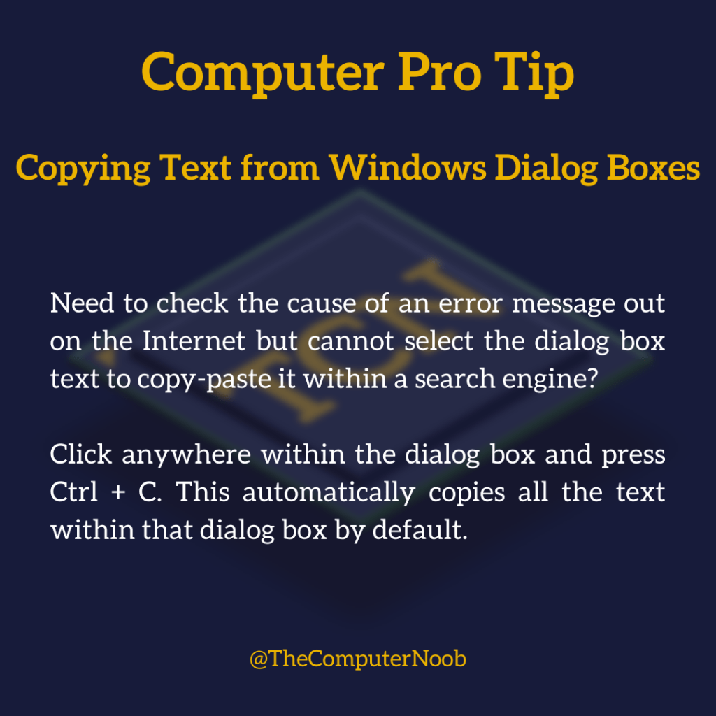 Computer Pro Tips – The Computer Noob