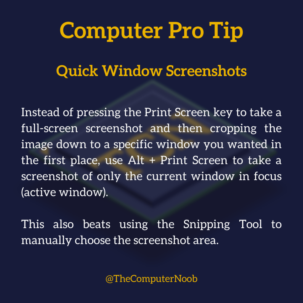 Computer Pro Tips – The Computer Noob