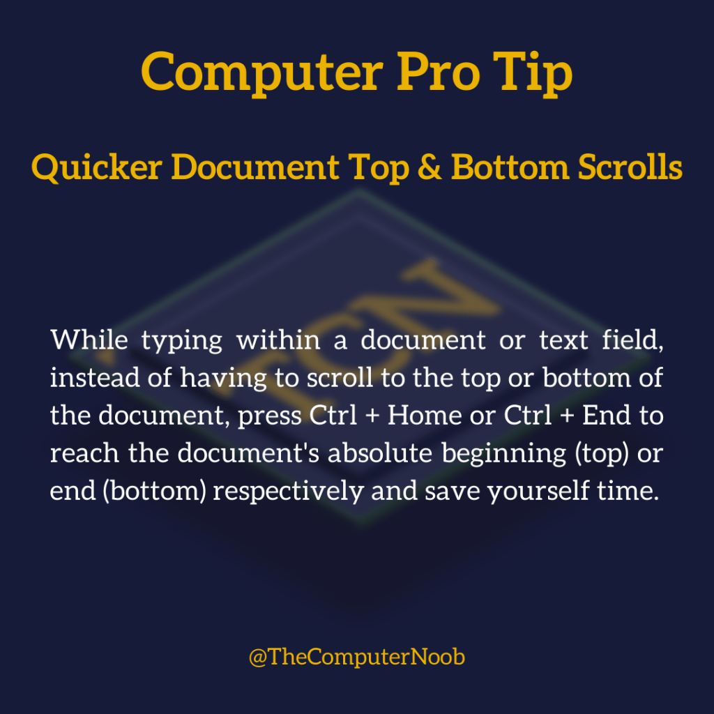 Computer Pro Tips – The Computer Noob