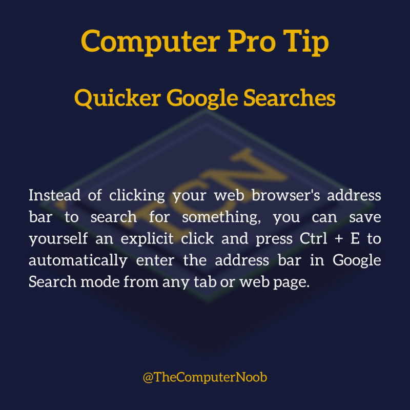 Computer Pro Tips – The Computer Noob